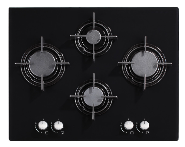 Cata 60cm Black Glass Gas Hob – Pika tools